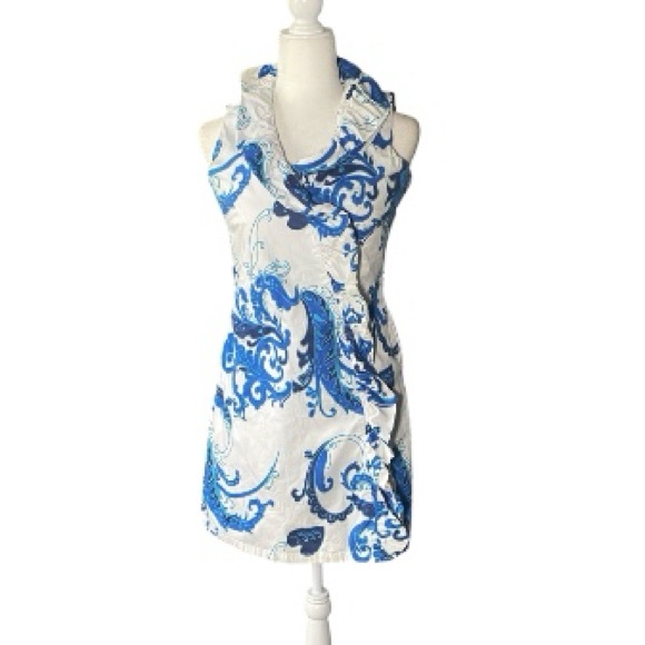 Dizzy Lizzie | Dresses | Dizzy Lizzie Chic Blue And White Swirl Mini ...